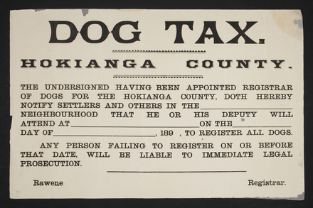 Dog Tax - Collections Online - Auckland War Memorial Museum
