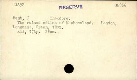 The ruined cities of Mashonaland - Collections Online - Auckland War ...