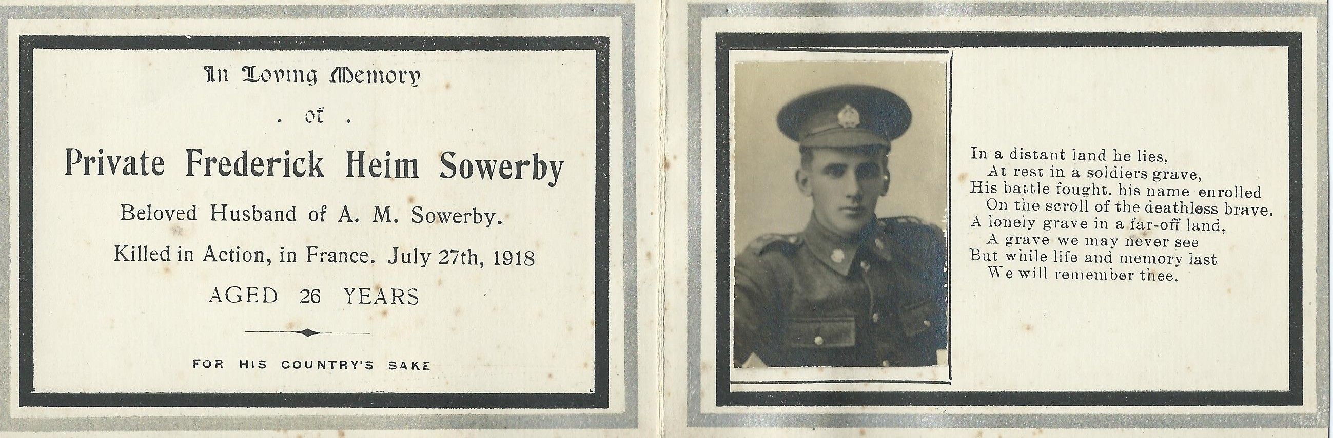 Frederick Heim Sowerby - Online Cenotaph - Auckland War Memorial Museum