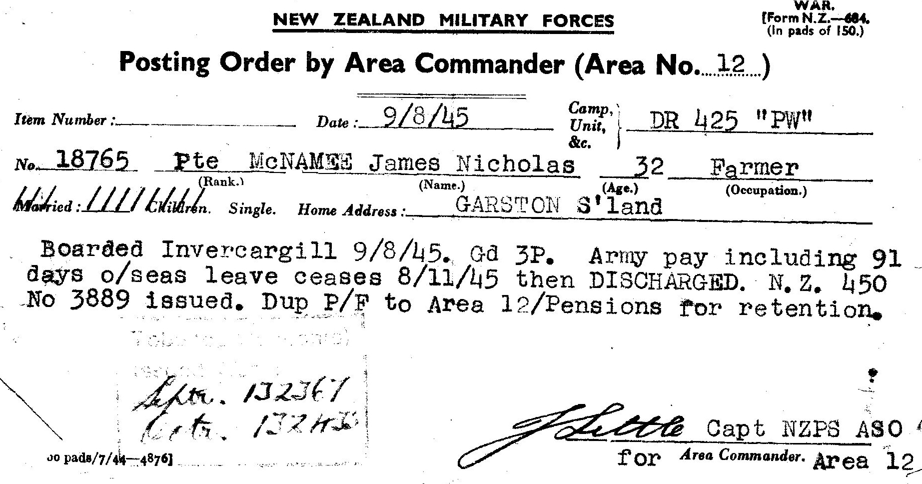James Nicholas McNamee - Online Cenotaph - Auckland War Memorial Museum