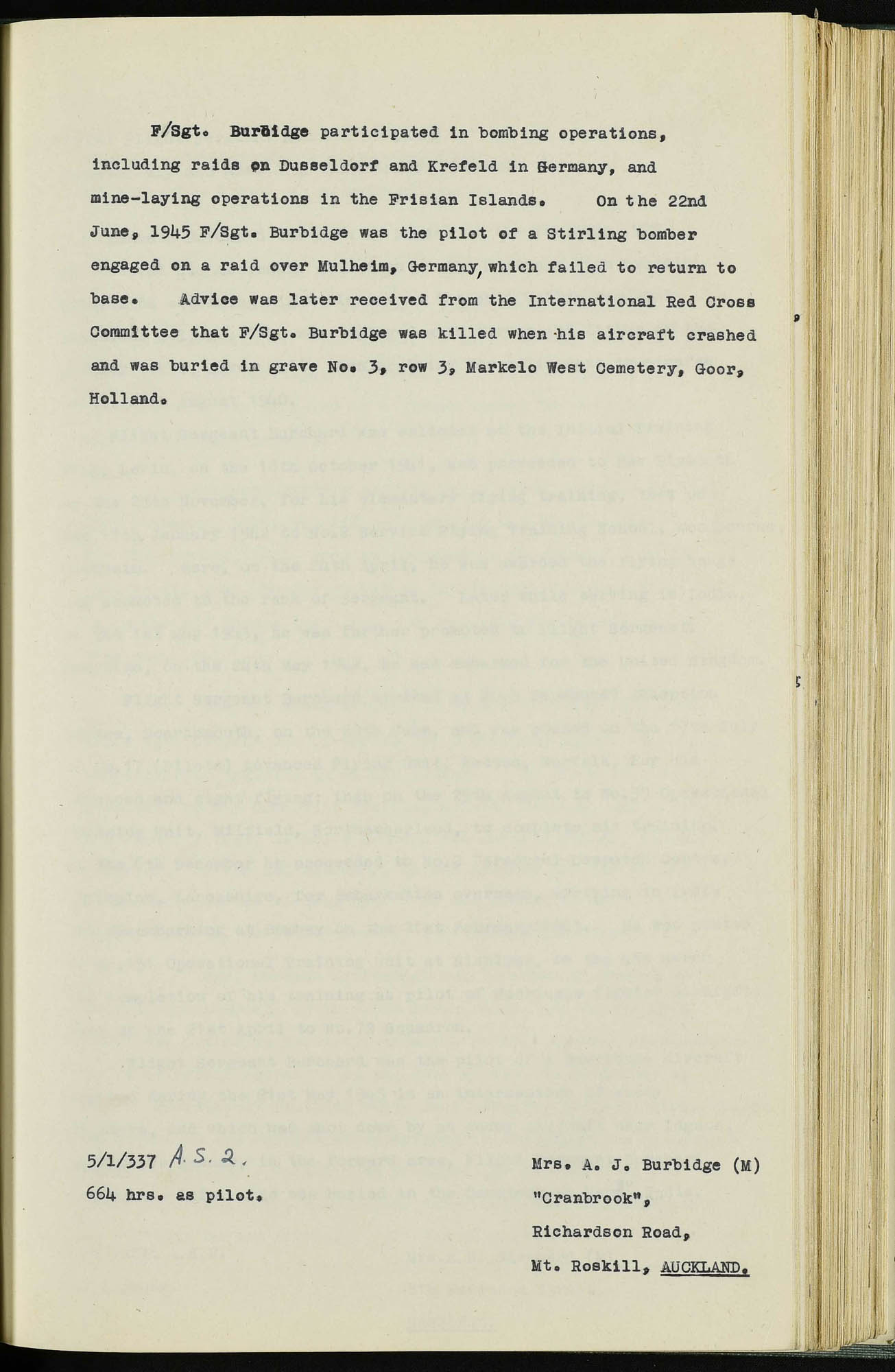 Kenneth Alfred Burbidge - Online Cenotaph - Auckland War Memorial Museum