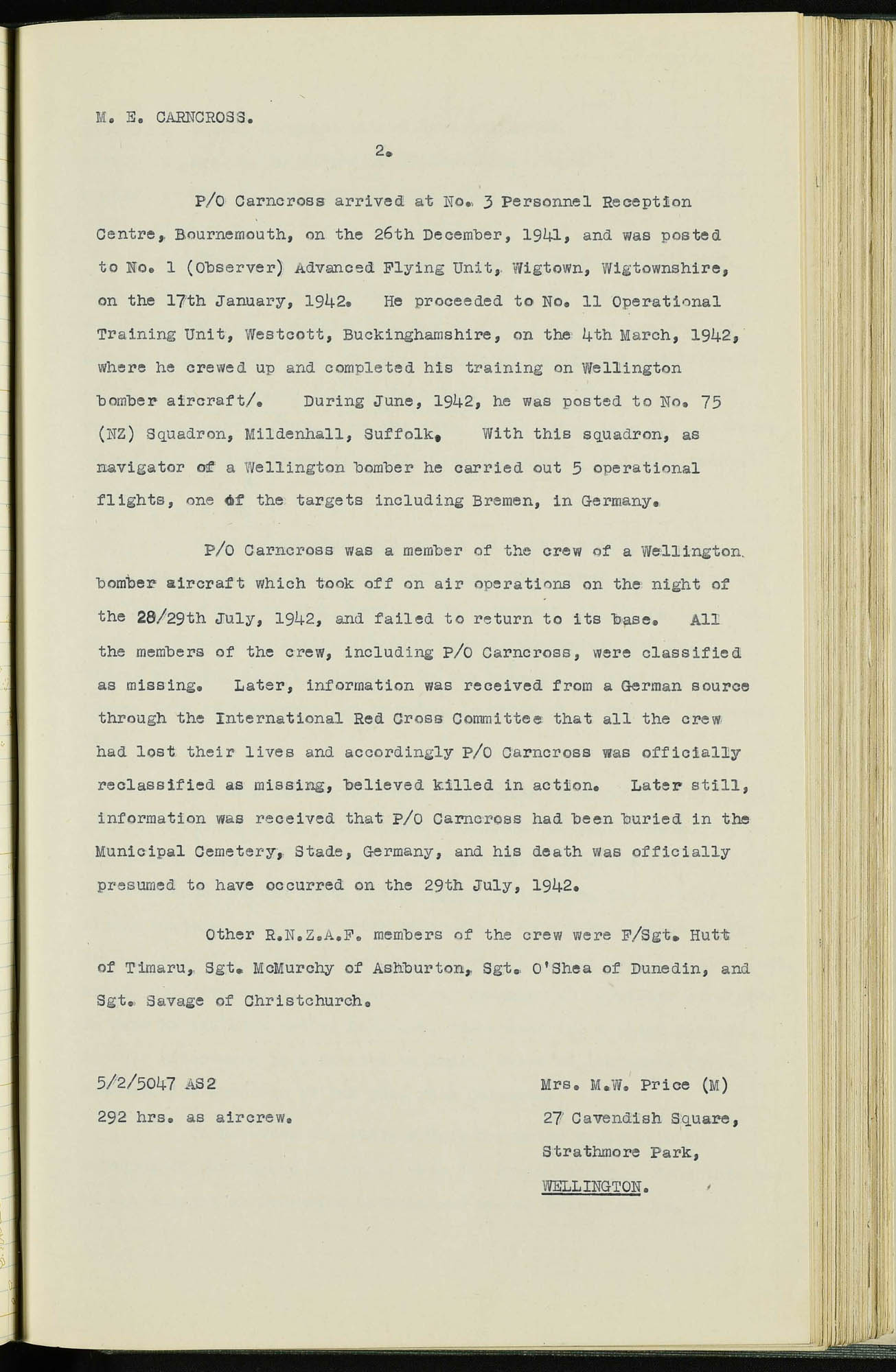 Murray Ellis Carncross - Online Cenotaph - Auckland War Memorial Museum