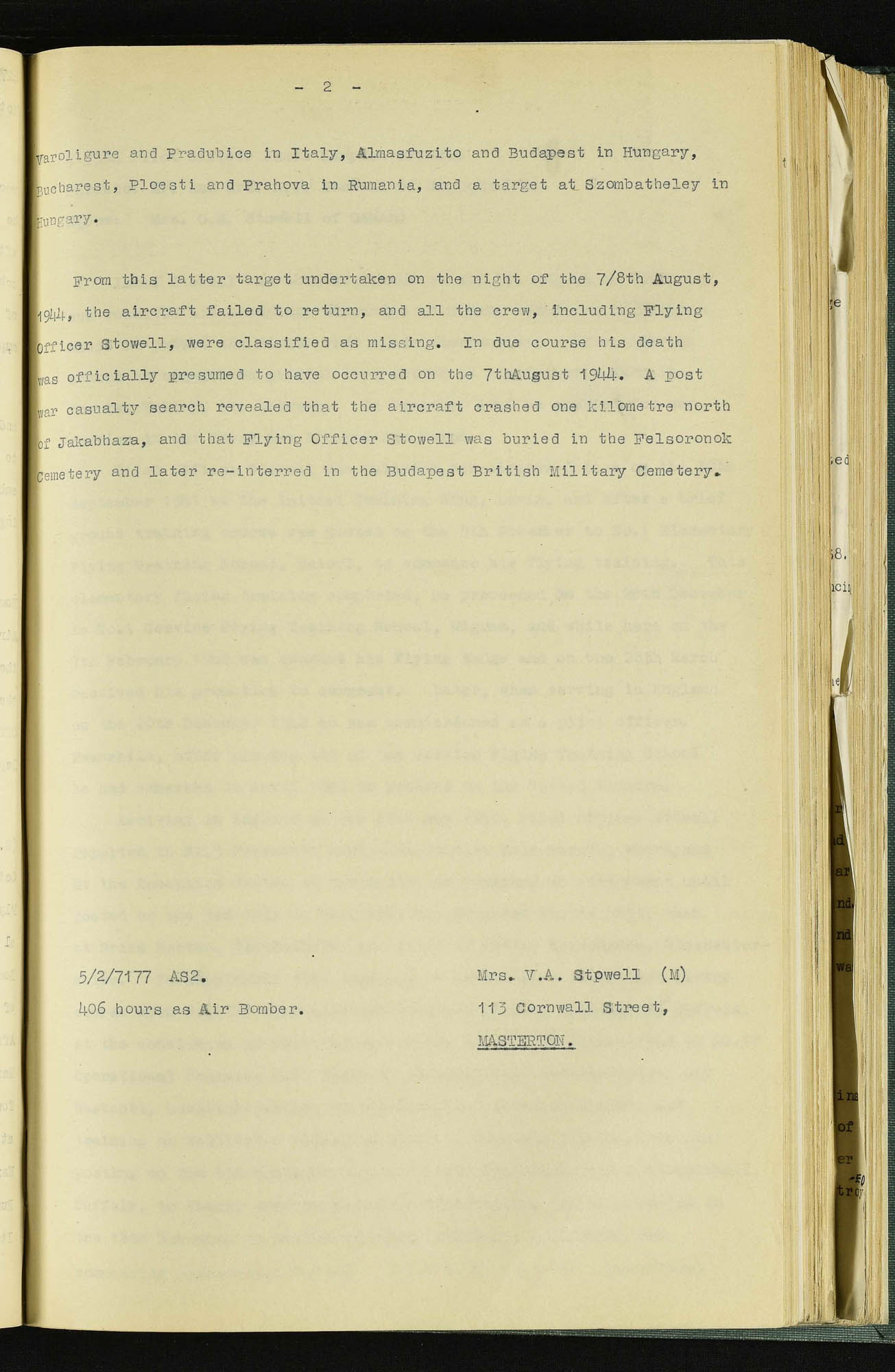 Frederick George Stowell - Online Cenotaph - Auckland War Memorial Museum