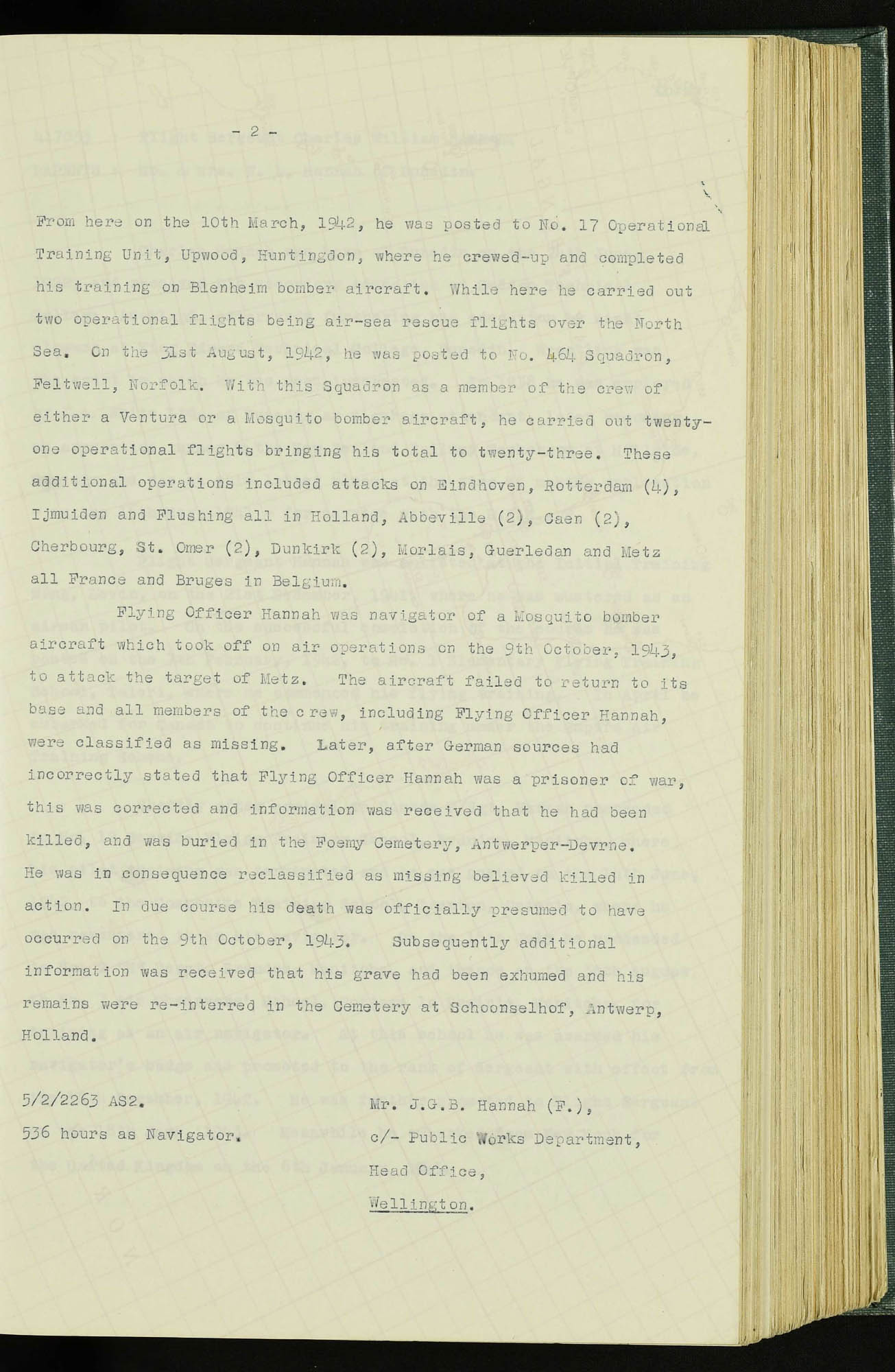 Bernard John Ewart Hannah - Online Cenotaph - Auckland War Memorial Museum