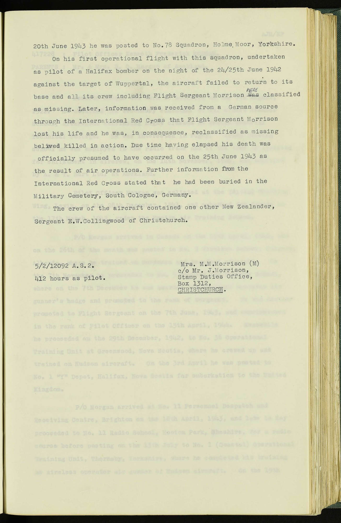 Kenneth Forbes Morrison - Online Cenotaph - Auckland War Memorial Museum