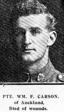 William Frederick Carson - Online Cenotaph - Auckland War Memorial Museum