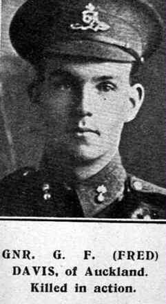 George Frederick Samuel Davis - Online Cenotaph - Auckland War Memorial ...