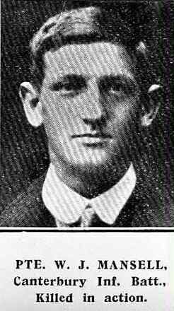 William John Mansell - Online Cenotaph - Auckland War Memorial Museum