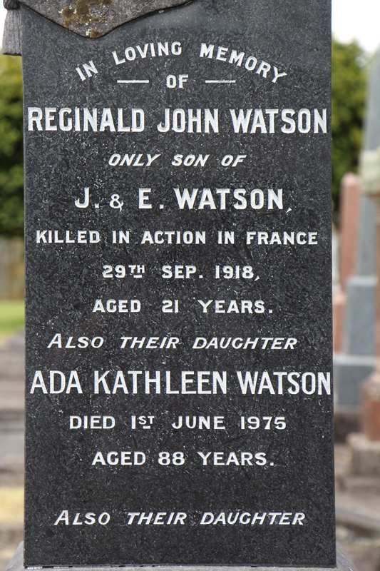 Reginald John Watson - Online Cenotaph - Auckland War Memorial Museum