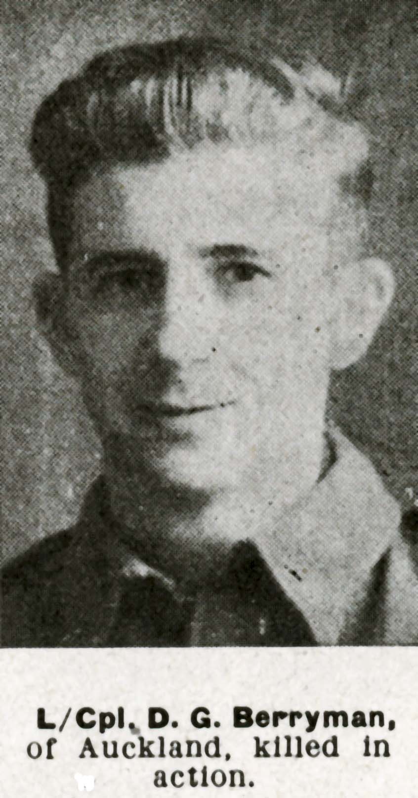 Dennis Gordon Berryman - Online Cenotaph - Auckland War Memorial Museum