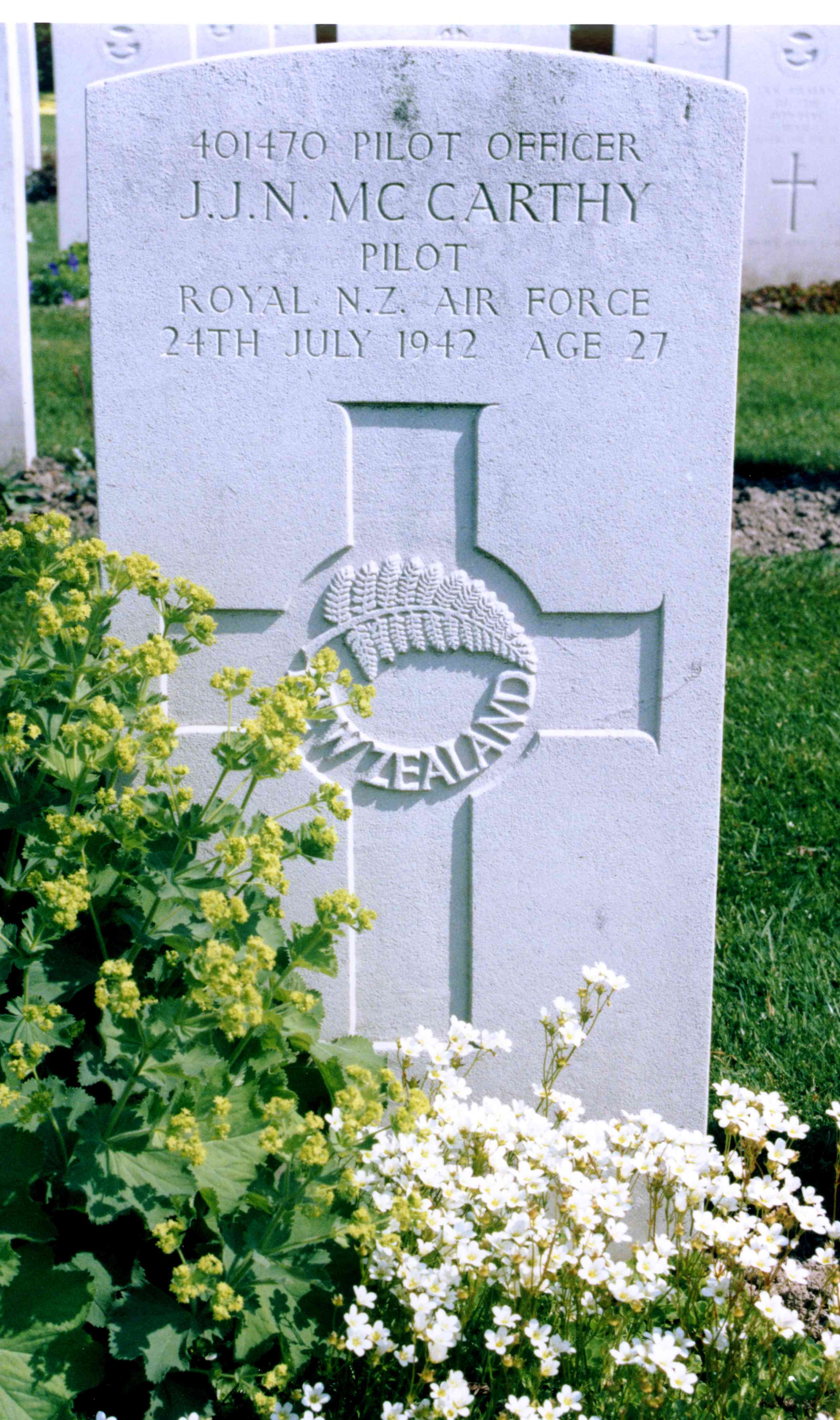 John Justin Neville McCarthy - Online Cenotaph - Auckland War Memorial ...