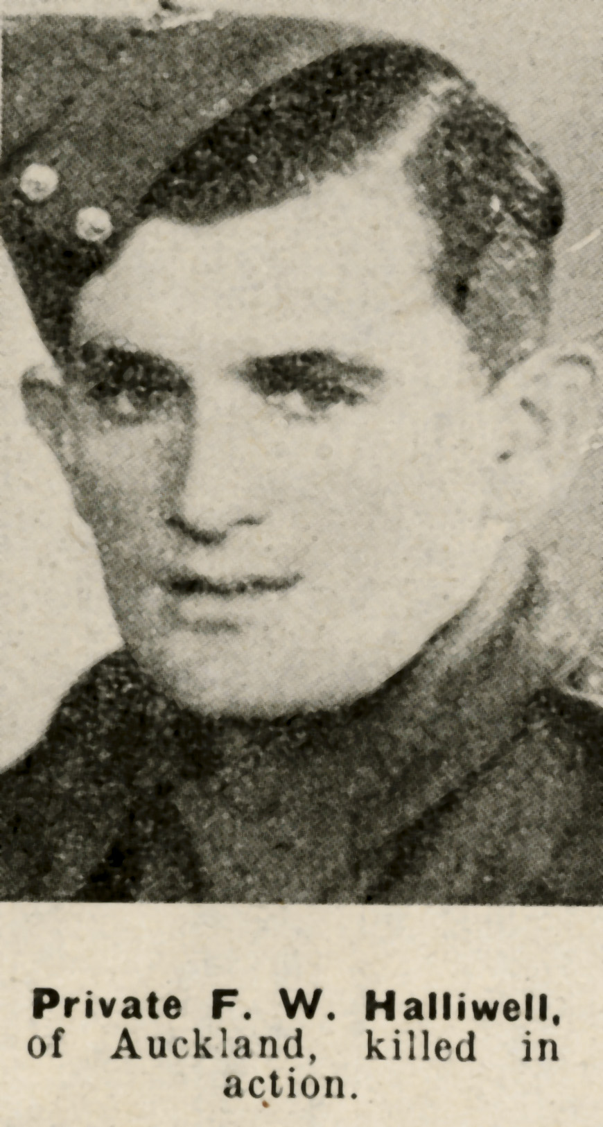 Frederick William Halliwell - Online Cenotaph - Auckland War Memorial ...