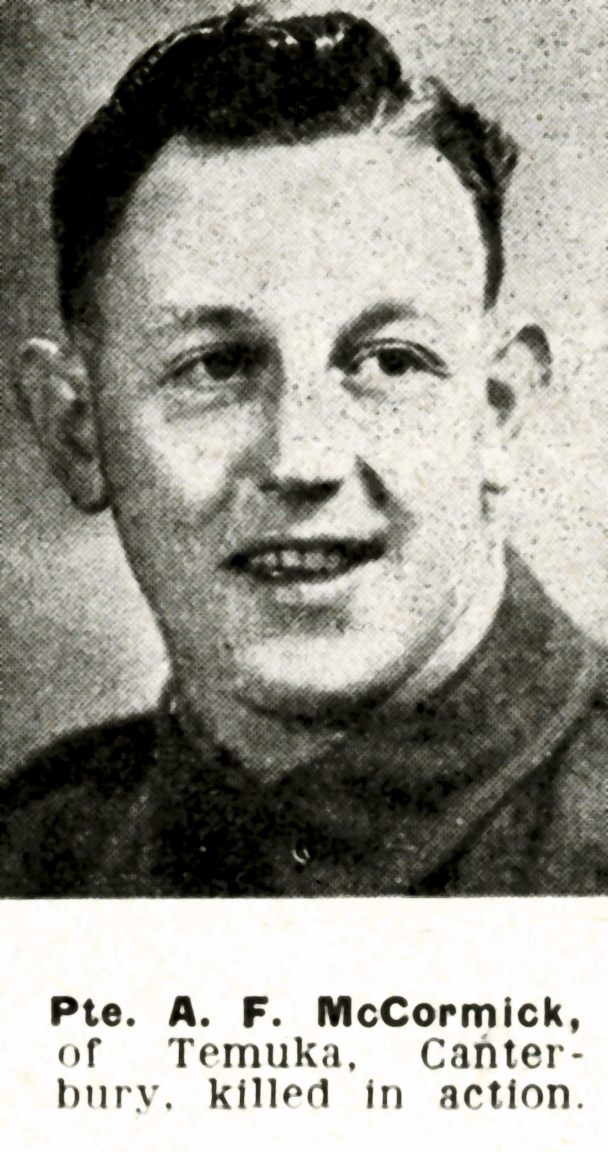 Alexander Francis McCormick - Online Cenotaph - Auckland War Memorial ...