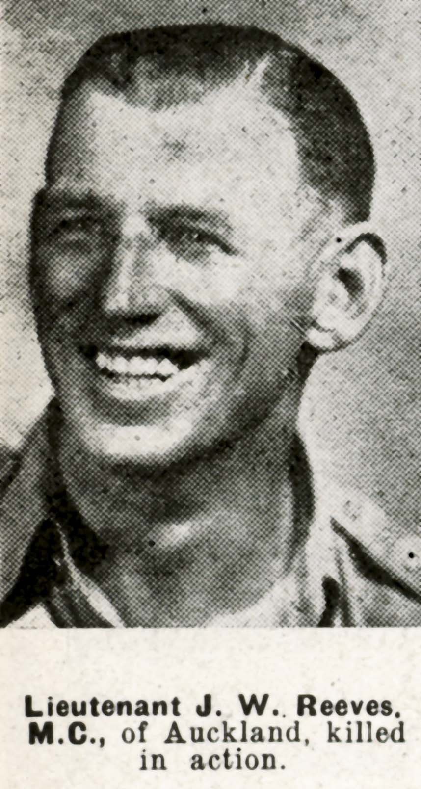 John William Reeves - Online Cenotaph - Auckland War Memorial Museum