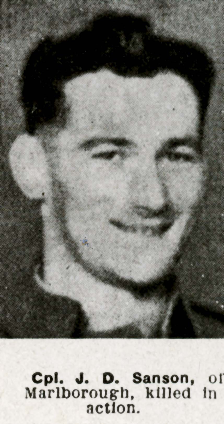 John David Sanson - Online Cenotaph - Auckland War Memorial Museum