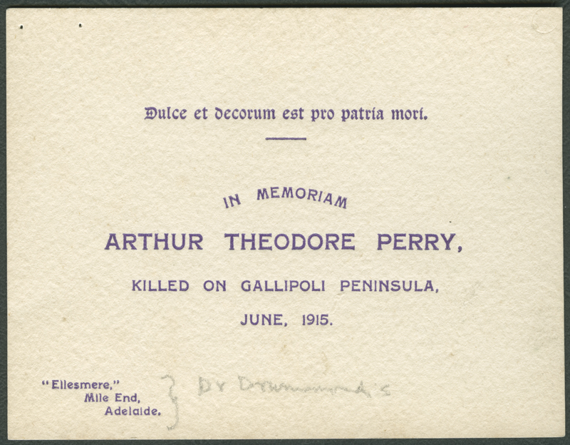 Arthur Theodore Perry - Online Cenotaph - Auckland War Memorial Museum