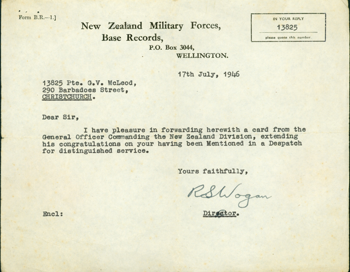 Gordon Vincent McLeod - Online Cenotaph - Auckland War Memorial Museum