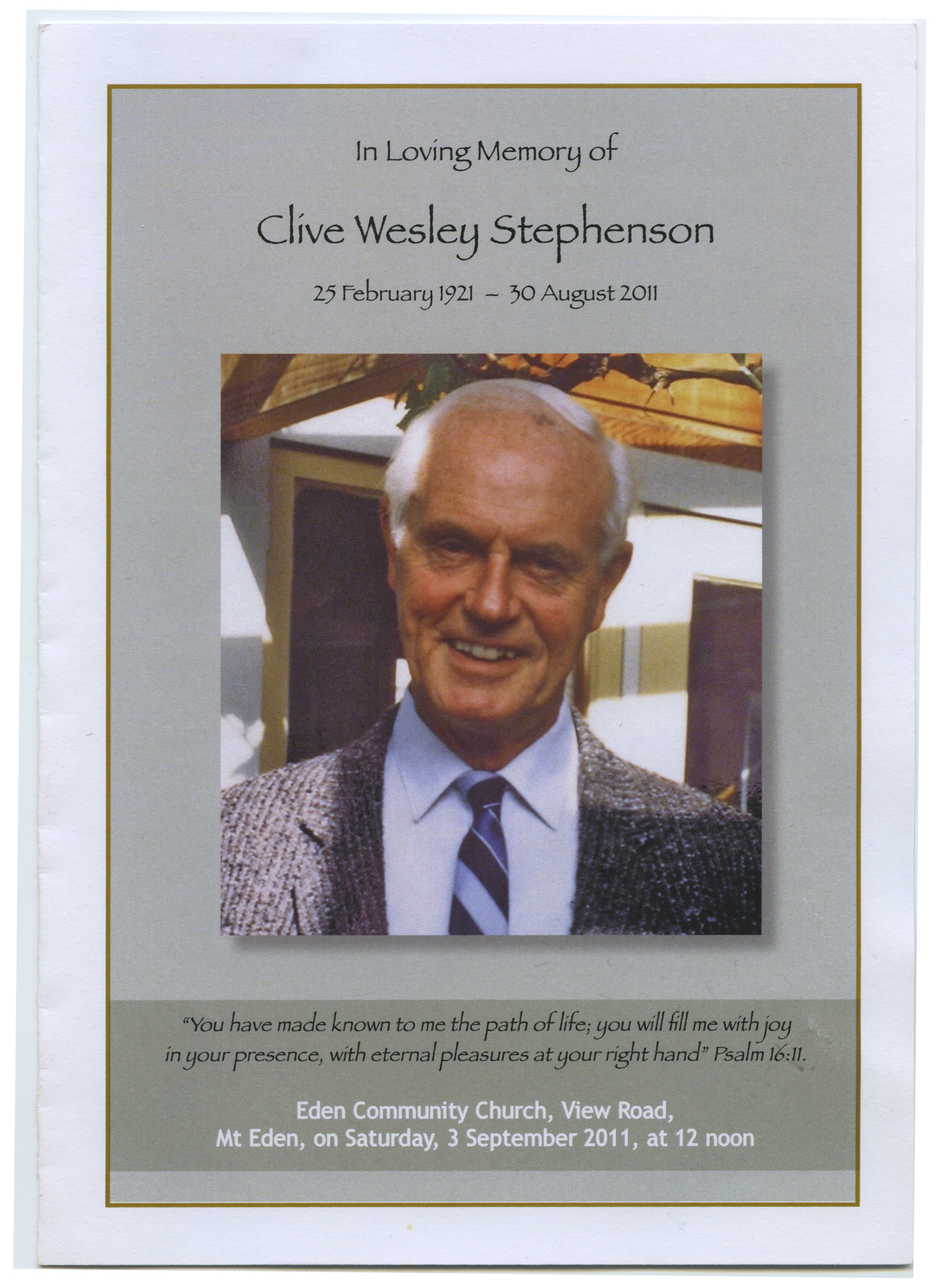 Clive Wesley Stephenson - Online Cenotaph - Auckland War Memorial Museum