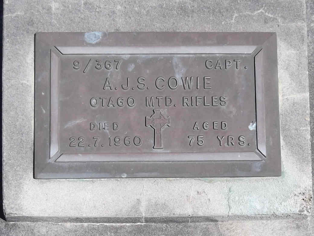 Alexander John Sutherland Cowie - Online Cenotaph - Auckland War ...