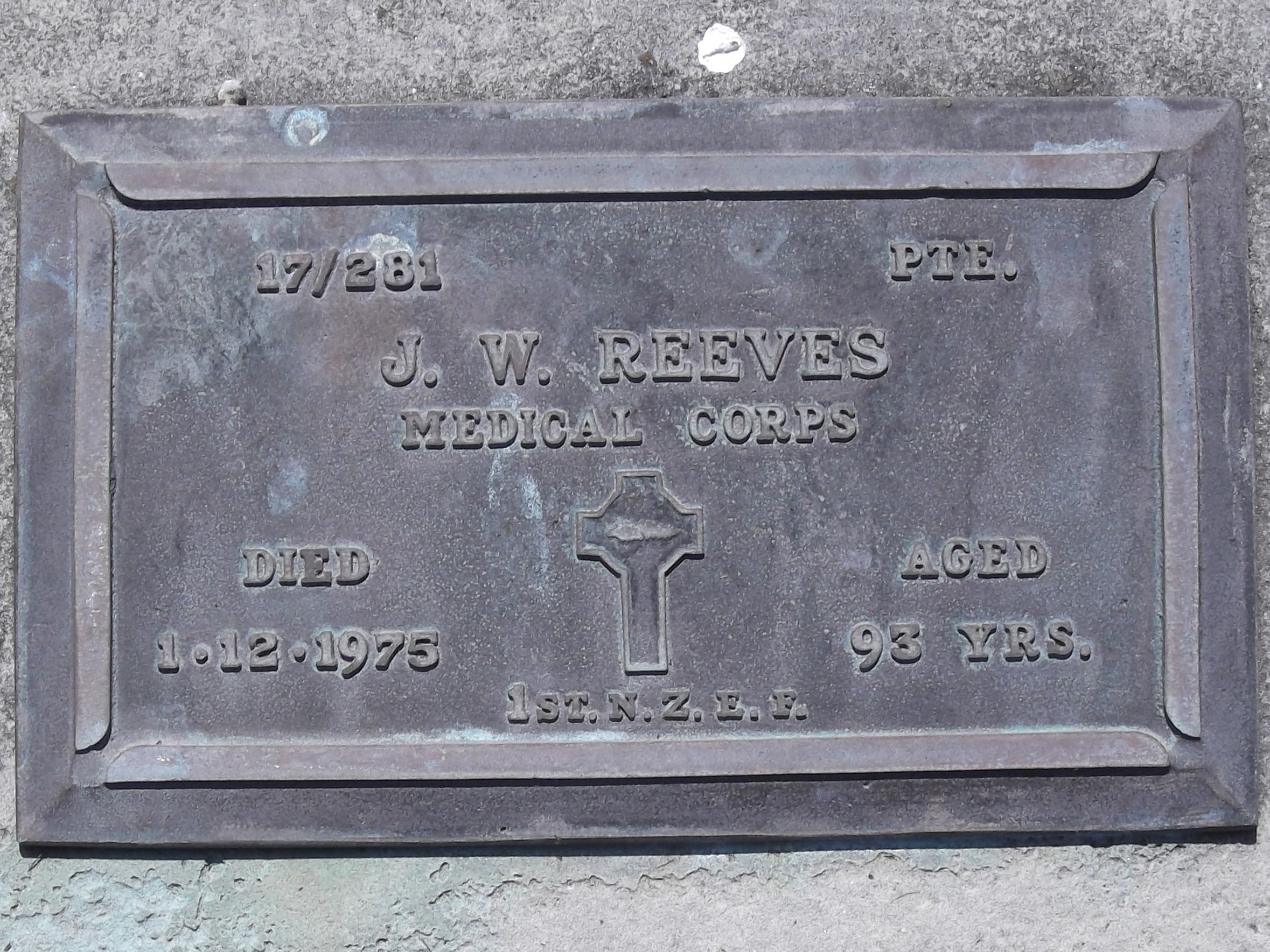 John William Reeves - Online Cenotaph - Auckland War Memorial Museum